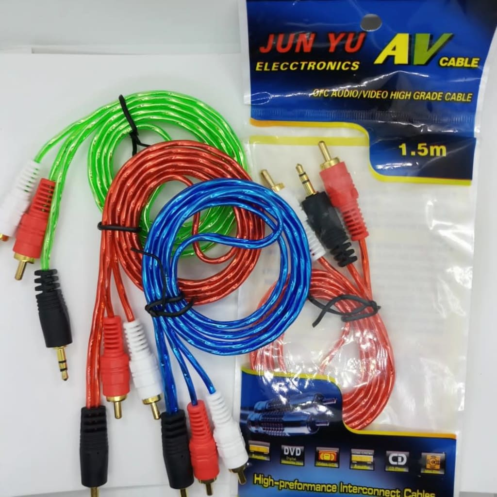 Jual Kabel AV TRANSFARAN Audio 2 in 1 1,5M Transfaran hp ke speaker/salon | Shopee Indonesia