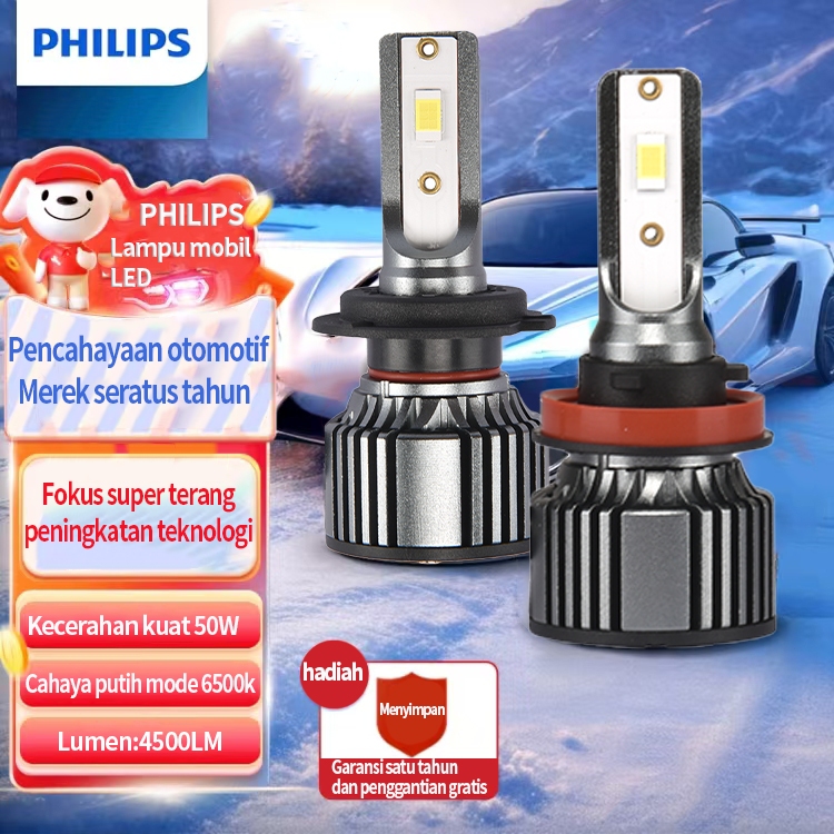 Jual Lampu Depan LED Philips 50W Asli Lampu Depan H1 H4 H11 H7 HB3 HB4 ...