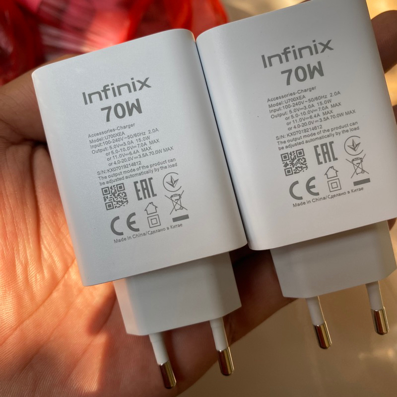 Jual adaptor original 100% Infinix 70 watt 68 watt Note 40pro ZERO30pro ...