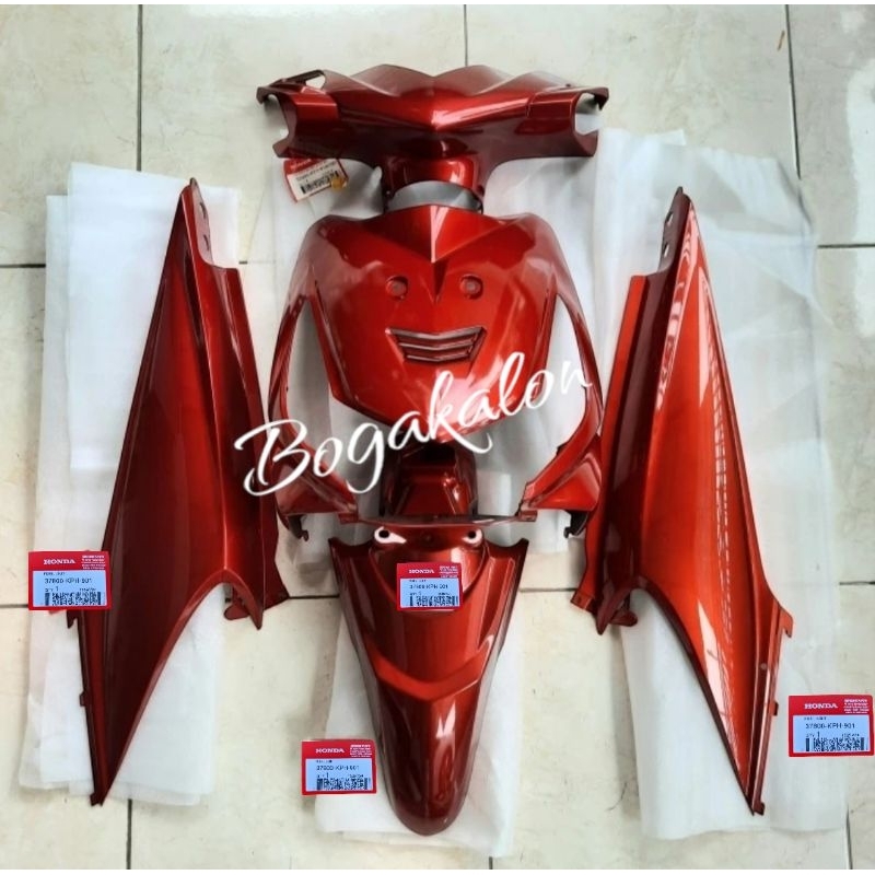 Jual cover body beat karbu gen 2 warna merah original ahm | Shopee ...