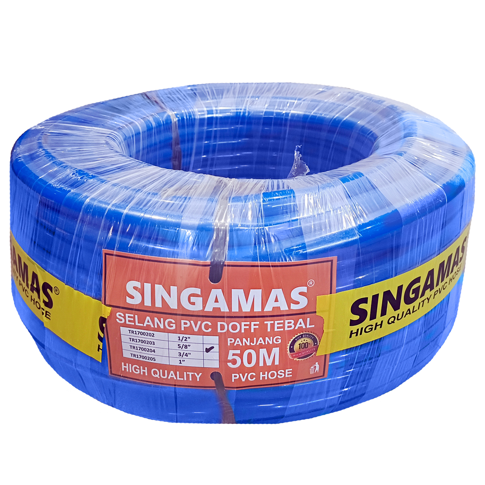 Jual SINGAMAS Selang Air PVC Dof Tebal Warna Biru 5/8 Inch x 50 Meter ...