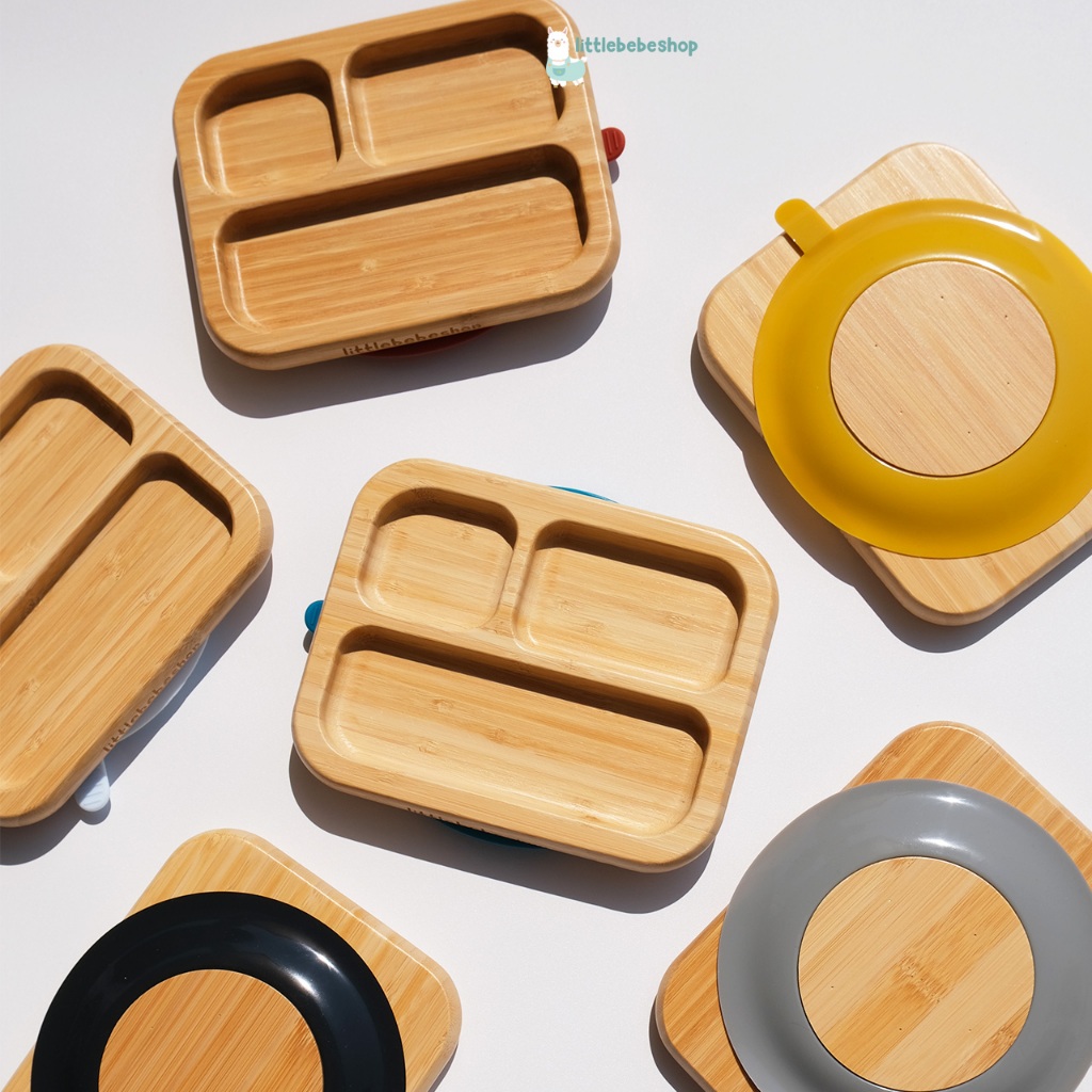 Jual Littlebebeshop Rekta Organic Bamboo Suction Plate BABY I Piring Tempat Makan Kayu Bambu ...