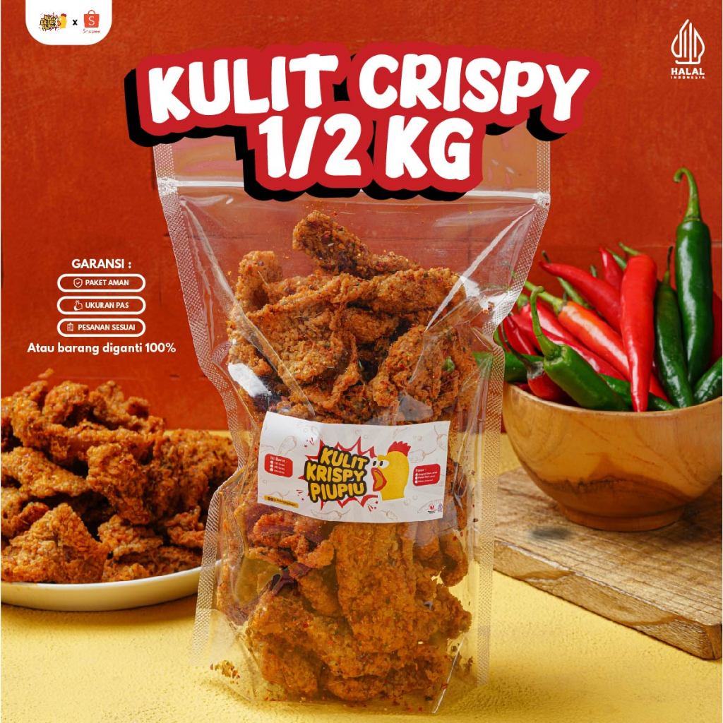 Jual Piu Piu - Kulit Ayam Crispy 500gr Snacks Rasa Jalapeno/Original ...
