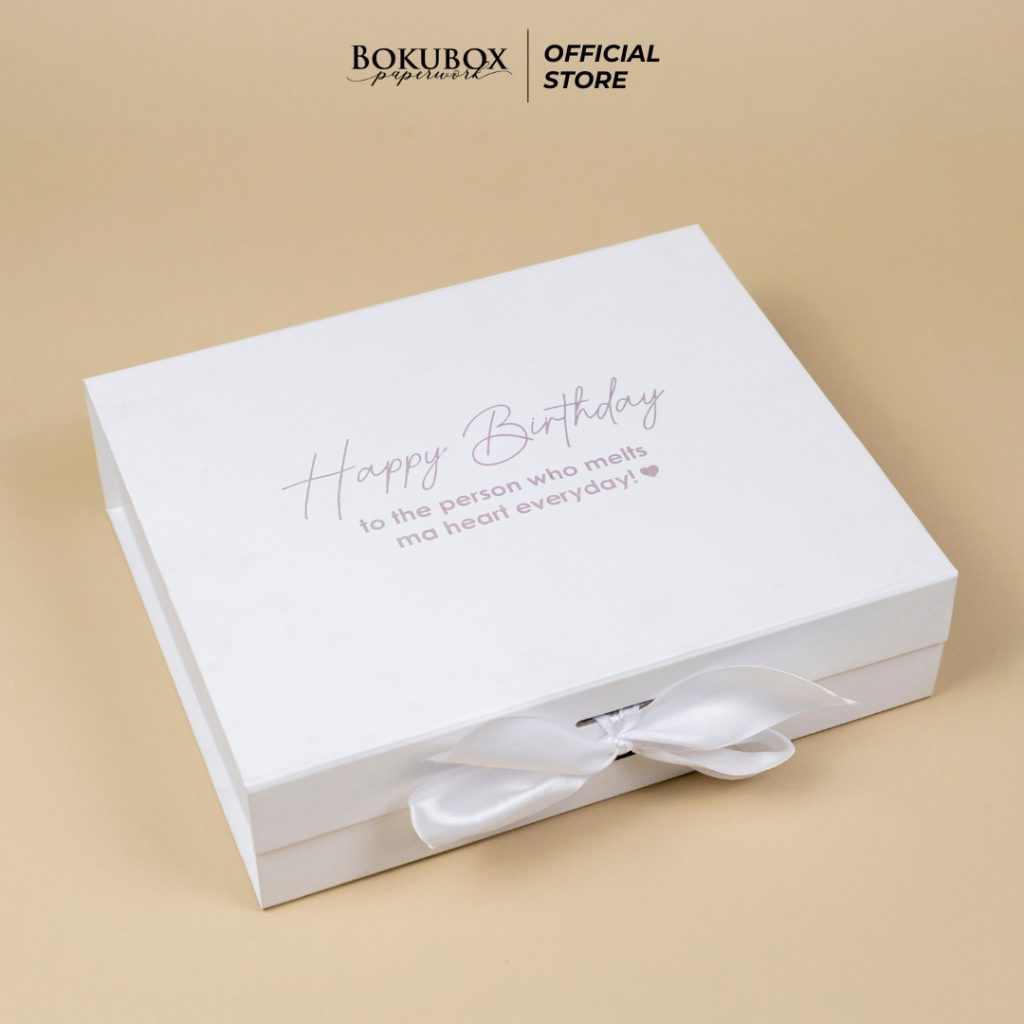 Jual Hardbox Kancing Pita WHITE [25x20x9] Kotak Kado / birthday box ...