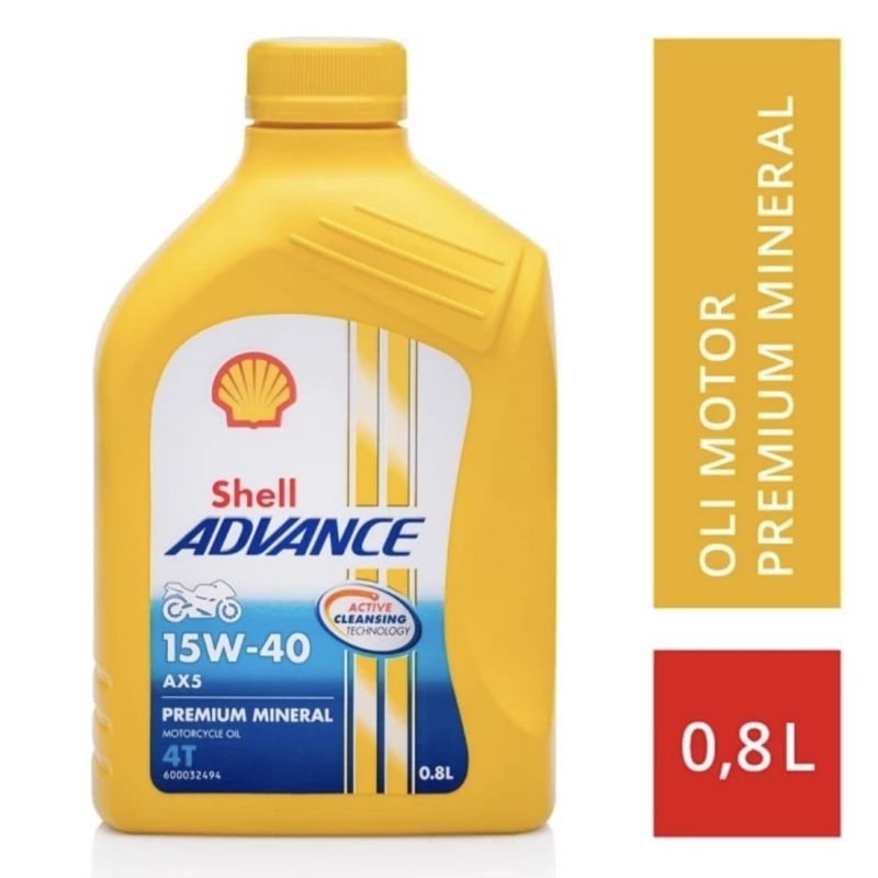 Jual Oli Motor Shell Advance 4T AX5 15W-40 (0.8L) | Shopee Indonesia