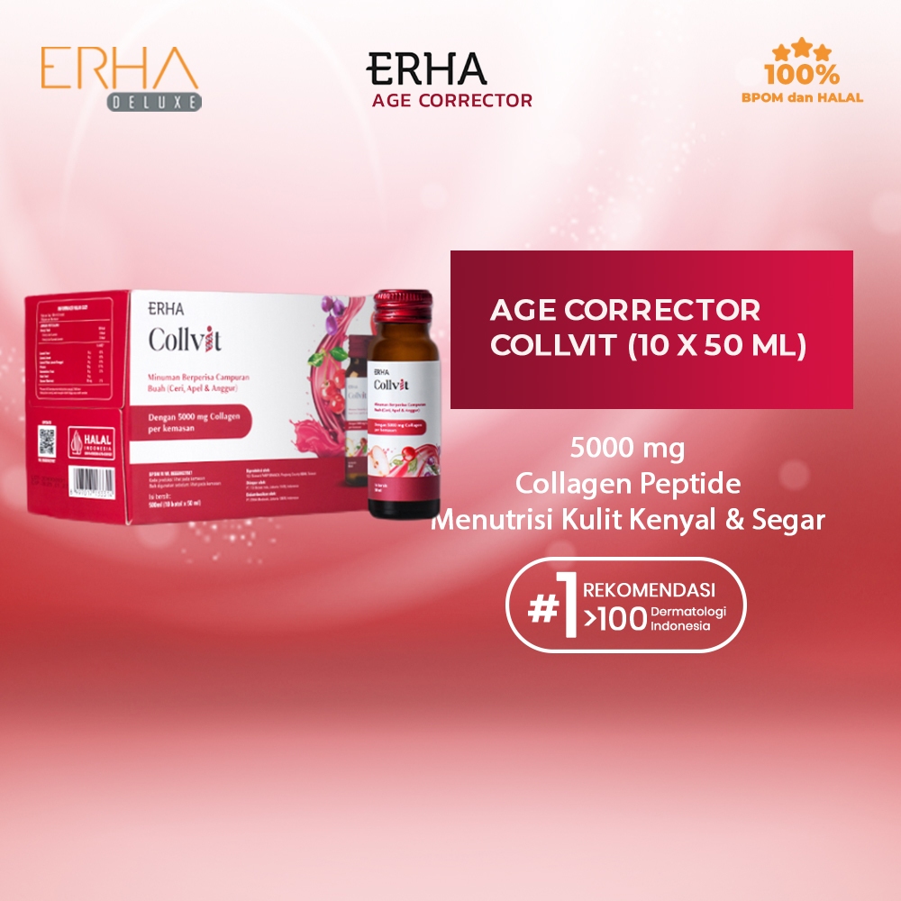 Jual ERHA Age Corrector Collvit Drink - Minuman Kolagen Collagen Anti Aging 10 Botol | Shopee ...