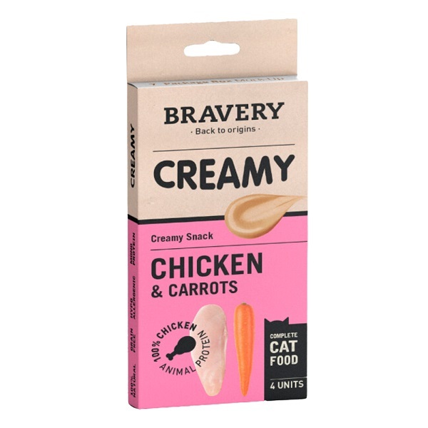 Jual Bravery Cat Creamy Treats Chicken and Carrot | Shopee Indonesia