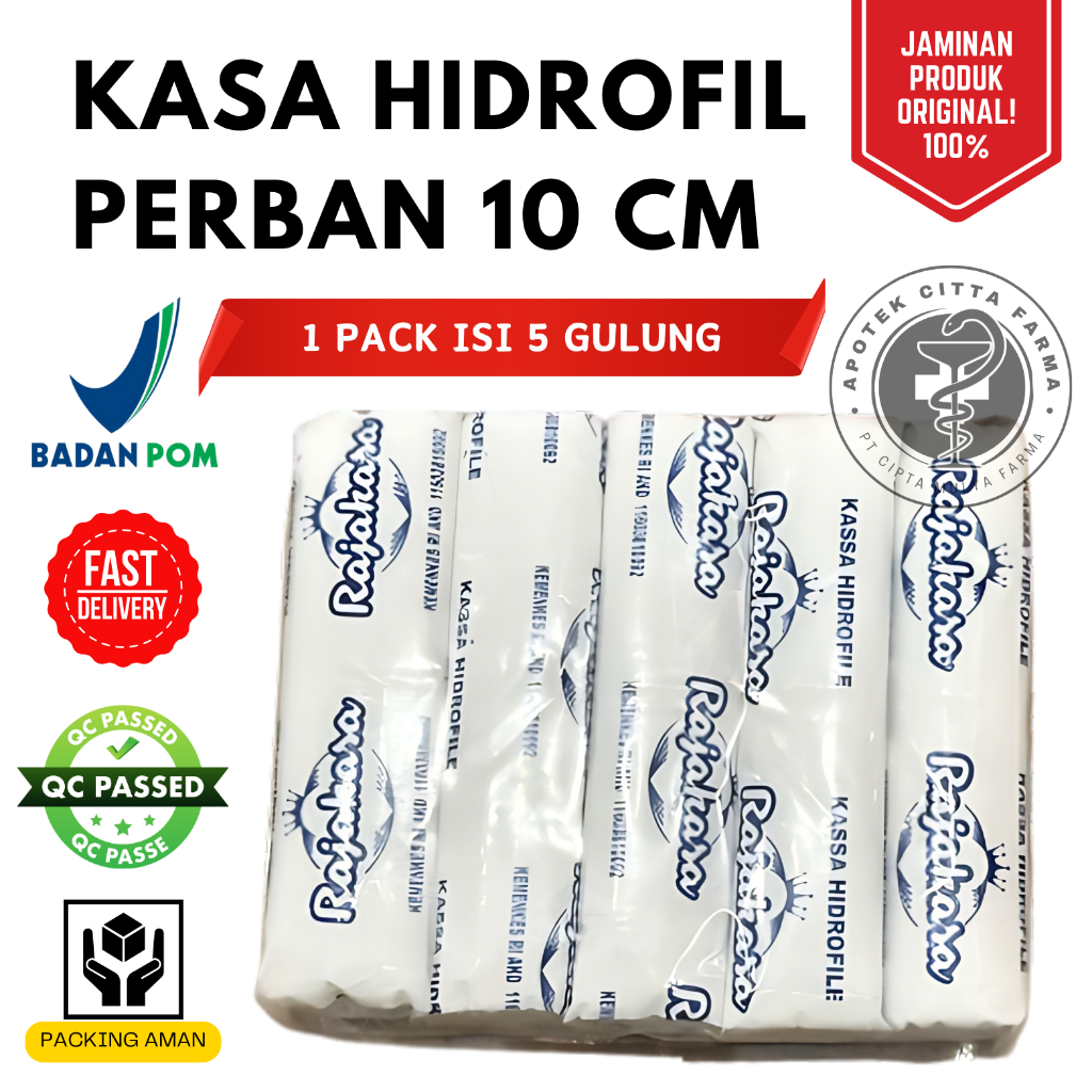 Jual Perban Kasa Kassa Gulung Steril Hidrofil 10 Cm Per 1 Gulung / Raja ...