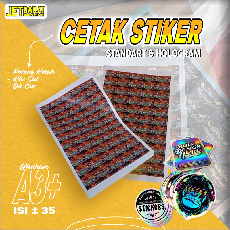 Jual Cetak Sticker Custom Bebas Desain Bahan Standart & Hologram ...