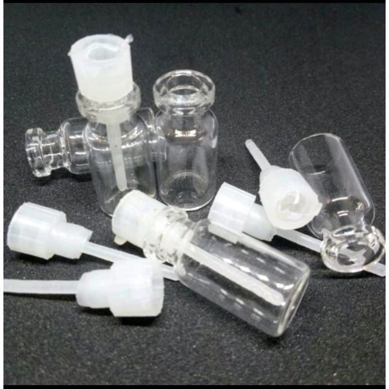Jual Botol Kaca Tester ukuran 3ml (isi 100pcs + Tutup) | Shopee Indonesia