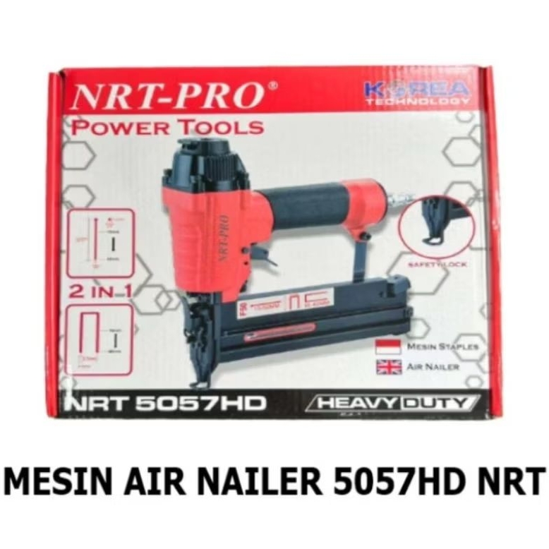 Jual Mesin Paku Tembak 2 in 1 Air Nailer Staples Gun Angin NRT PRO 5057 HD | Shopee Indonesia