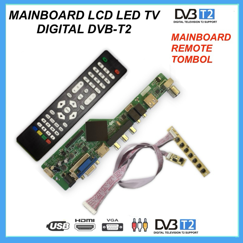 Jual Mesin LED LCD TV Universal Digital DVBT2 - MAINBOARD REMOTE TOMBOL ...