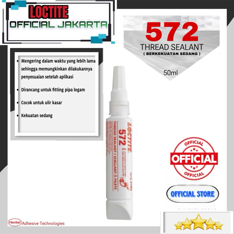 Jual LOCTITE 572 50ml Medium strength thread sealant Lem 572 Lem Loctite 572 50 ml | Shopee ...