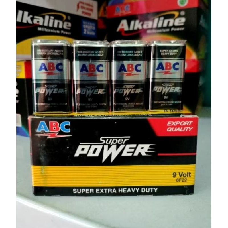 Jual BATERAI ABC SUPER POWER 9VOLT KOTAK | Shopee Indonesia