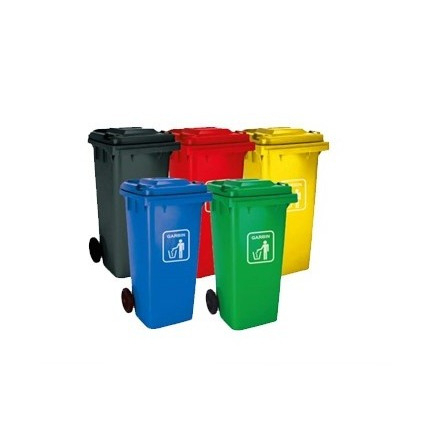 Jual Garbin Dust Bin 120 Liter Plastik HDPE Warna Tempat Sampah Gerobak Dorong dengan Roda 120 ...