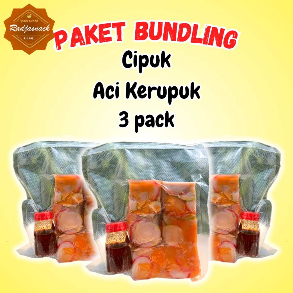Jual PAKET BUNDLING CIPUK ACI KERUPUK 3 PACK RADJASNACK SUPER HEMAT ...