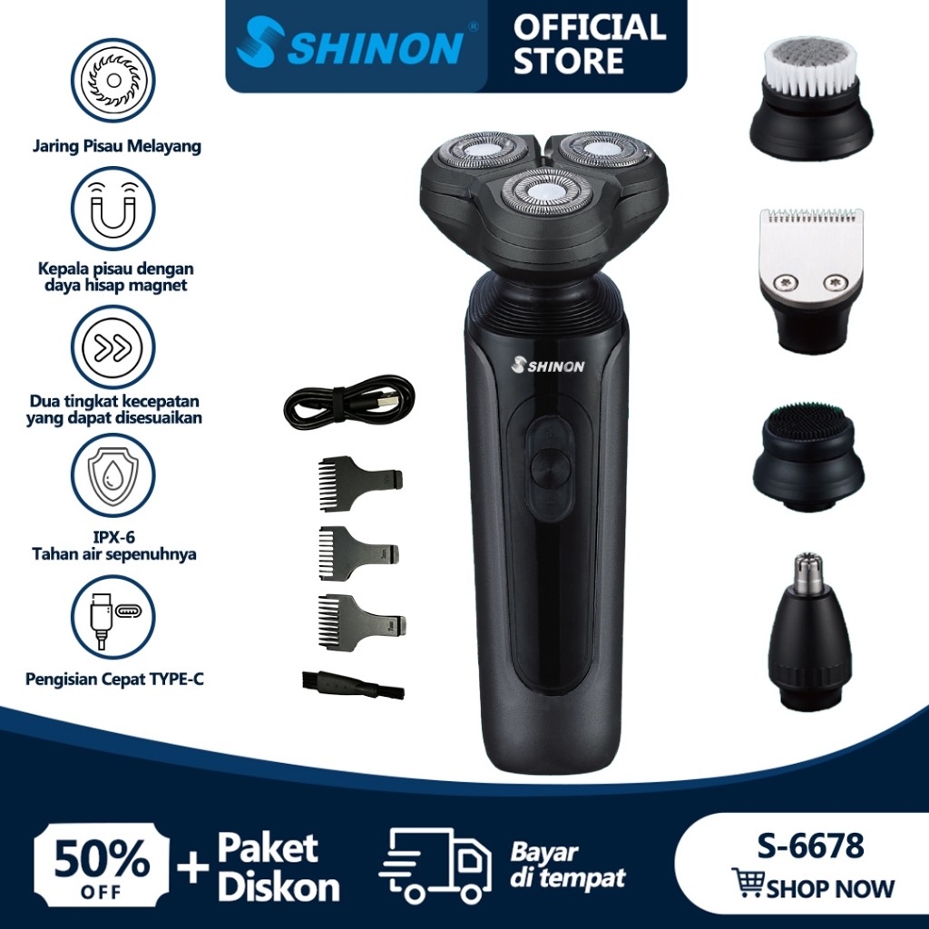 Jual SHINON S-6678 Man Grooming Kit Set 4 in 1 Alat Cukur Listrik Mesin ...