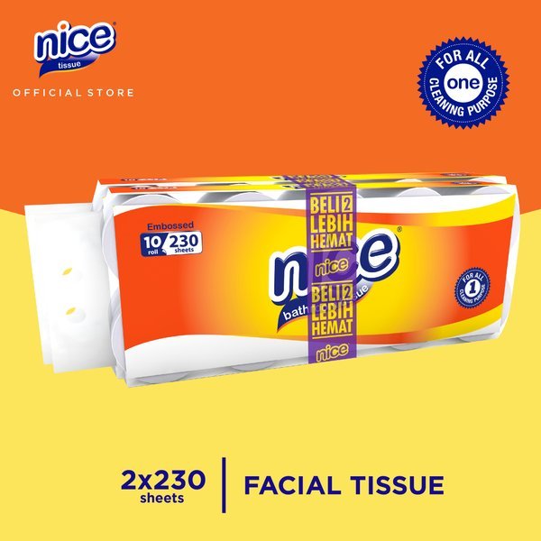 Jual Tissue Toilet Nice 10 Roll x 230 Sheet 2Ply (2 Lebih Hemat ...