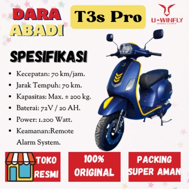 Jual New Sepeda Listrik Uwinfly (2 Resi) T3s Pro terbaru/ T3s /T80/T5 ...