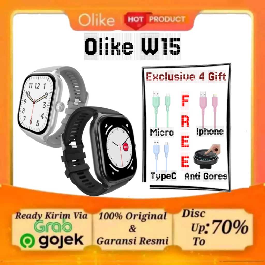 Jual Olike Zenith Smarthwatch IP68 Water Resistant Bluetooth Call W15 ...