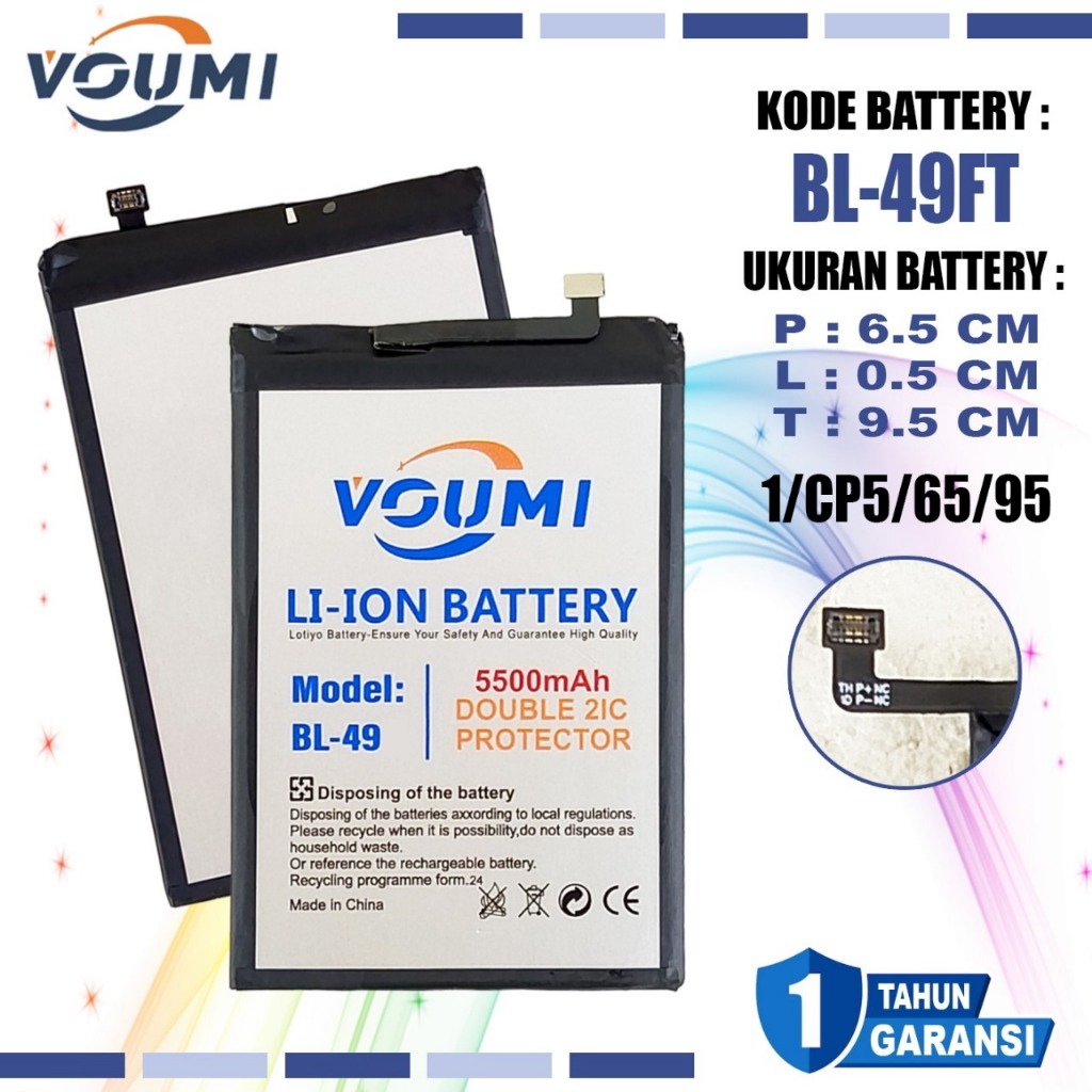 Jual VOUMI Baterai BL-49FT BL49FT Battery Double IC Power high Capacity ...