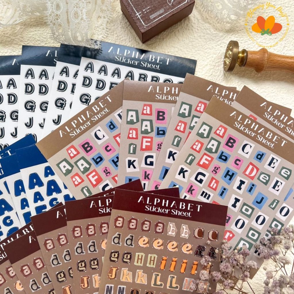 Jual bloomingyourdays Sticker Alphabet Huruf Journal Aesthetic stiker ...