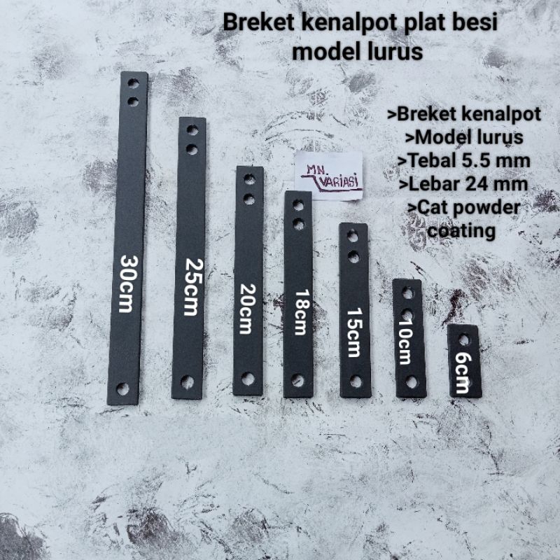 Jual Breket knalpot plat besi tebal 5mm lurus lubang 10mm panjang 6 10 ...