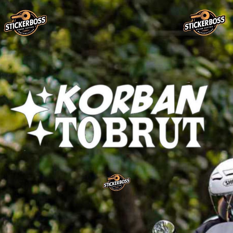 Jual Sticker Motor Tulisan Korban Tobrut Putih Hitam Hologram ...