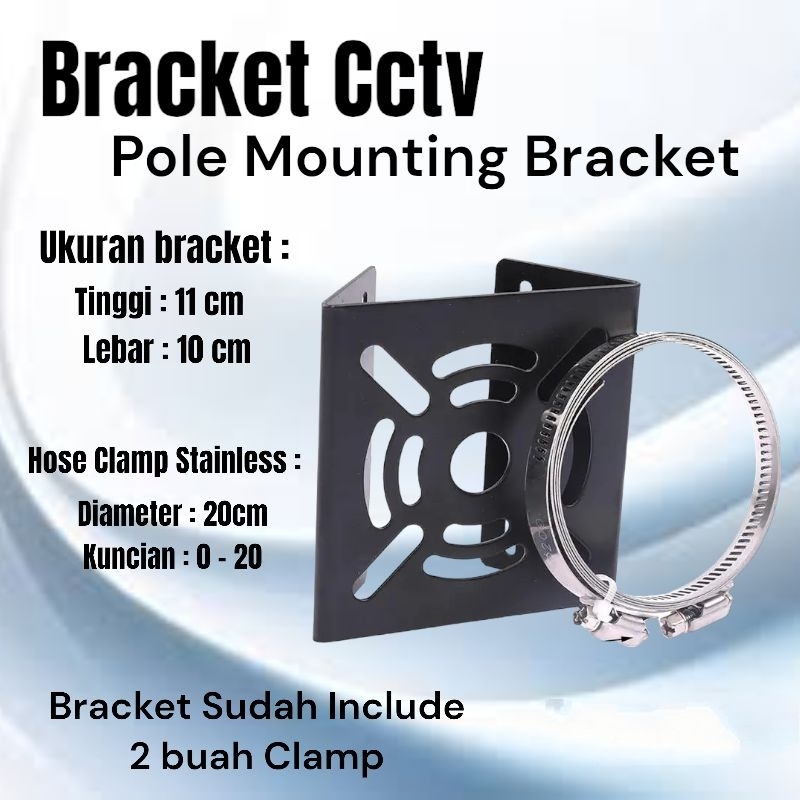 Jual Bracket cctv Tiang sudah include Hose Clamp diameter 20cm Pole ...