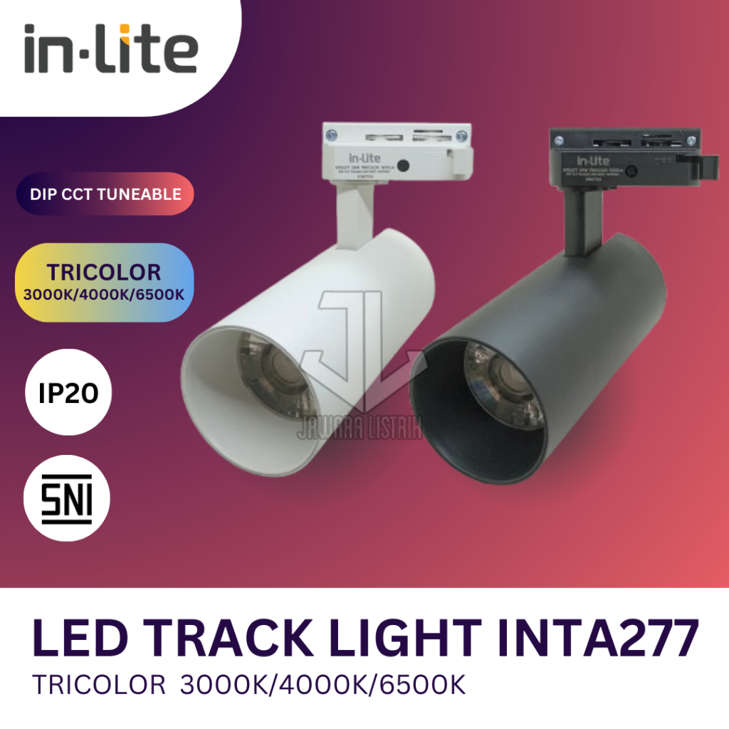 Jual IN-LITE INLITE TRACK LIGHT INTA277 LAMPU SOROT TRICOLOR 7W 12W 20W ...