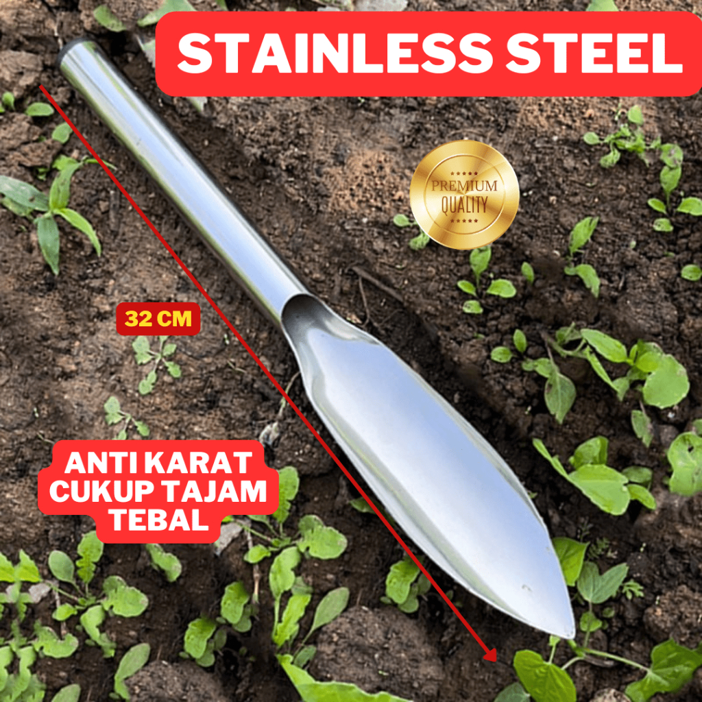 Jual Sekop digging penggali tanah taman kebun stainless steel ujung ...
