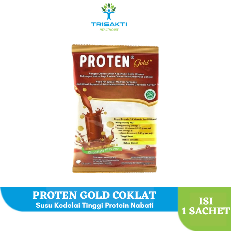 Jual Proten Gold Coklat Sachet 52 Gram Susu Kedelai Tinggi Protein ...