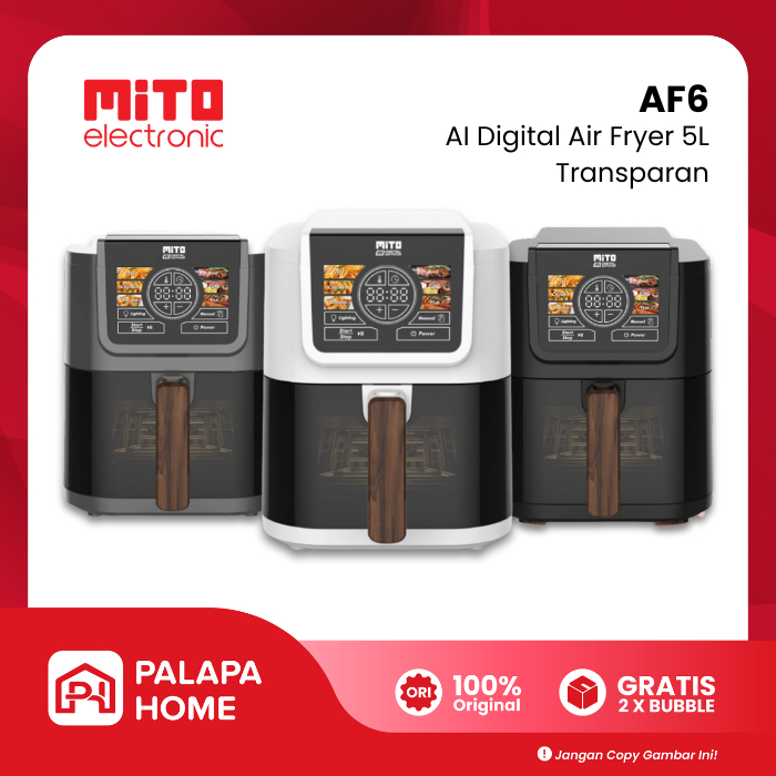 Jual Mito Air Fryer AF6 5 Liter Transparan Smart AI-Fryer 5L | Mitochiba Digital AI Frayer AF 6 ...