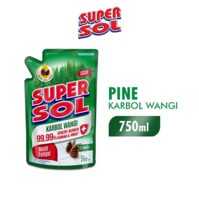 Jual SUPER SOL 750ML KARBOL (PINE & SEREH) | Shopee Indonesia