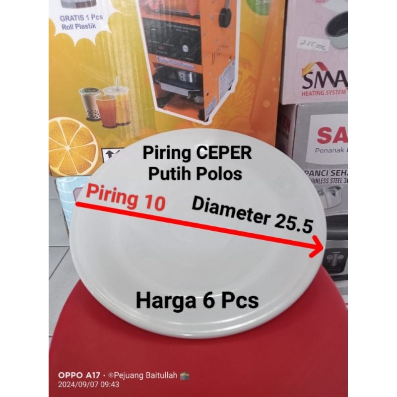 Jual piring makan PUTIH POLOS piring prasmanan piring hajatan ukuran 10 ...