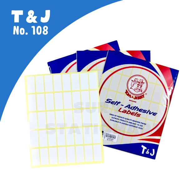Jual (SET) KERTAS LABEL T&J 108 POLOS/ STIKER NAMA / STIKER LABEL HARGA ...