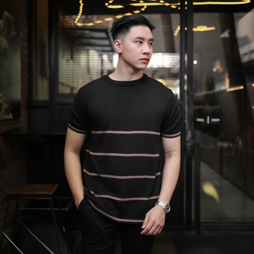 Jual Kaos Rajut Pria Garvin Baju Strip | Shopee Indonesia