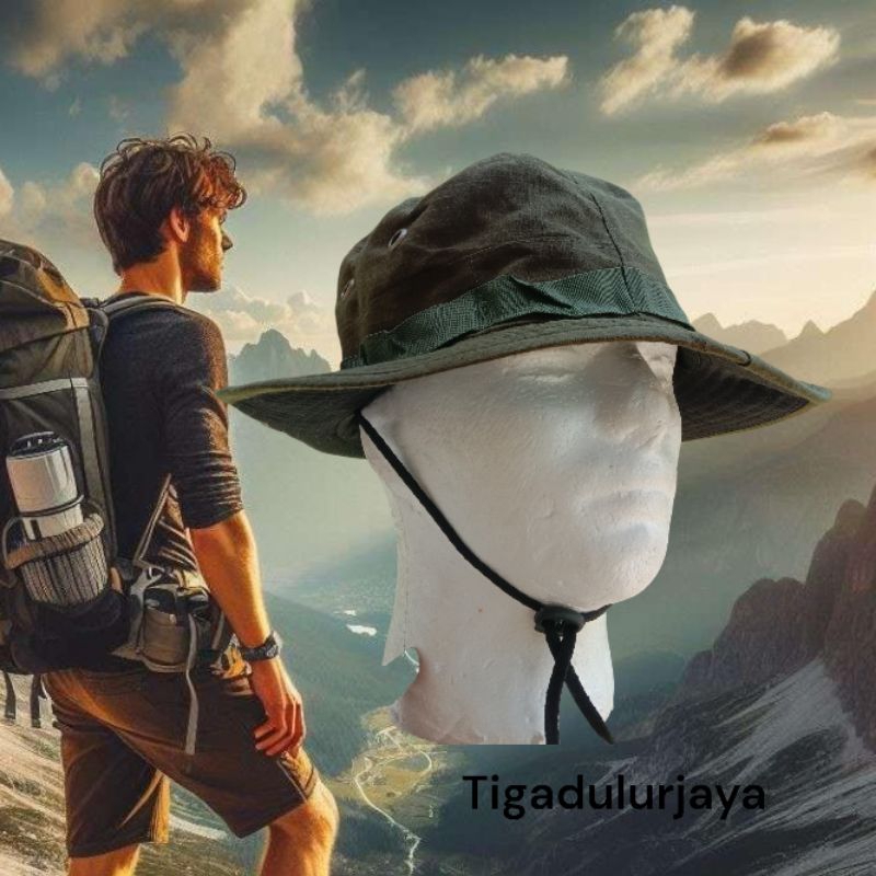 Jual Topi RIMBA TOPI ADVENTURE TOPI PENDAKI WARNA HIJAU | Shopee Indonesia