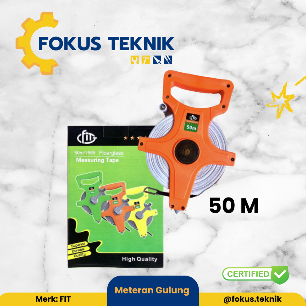 Jual Meteran Tancap 50 Meter / Meter Gulung Rol Tanah / Meteran ...