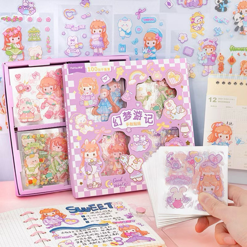 Jual ( KKM ) RABBIT GIRL Sticker Box NONO / MOMO 2D Dekorasi Anak ...