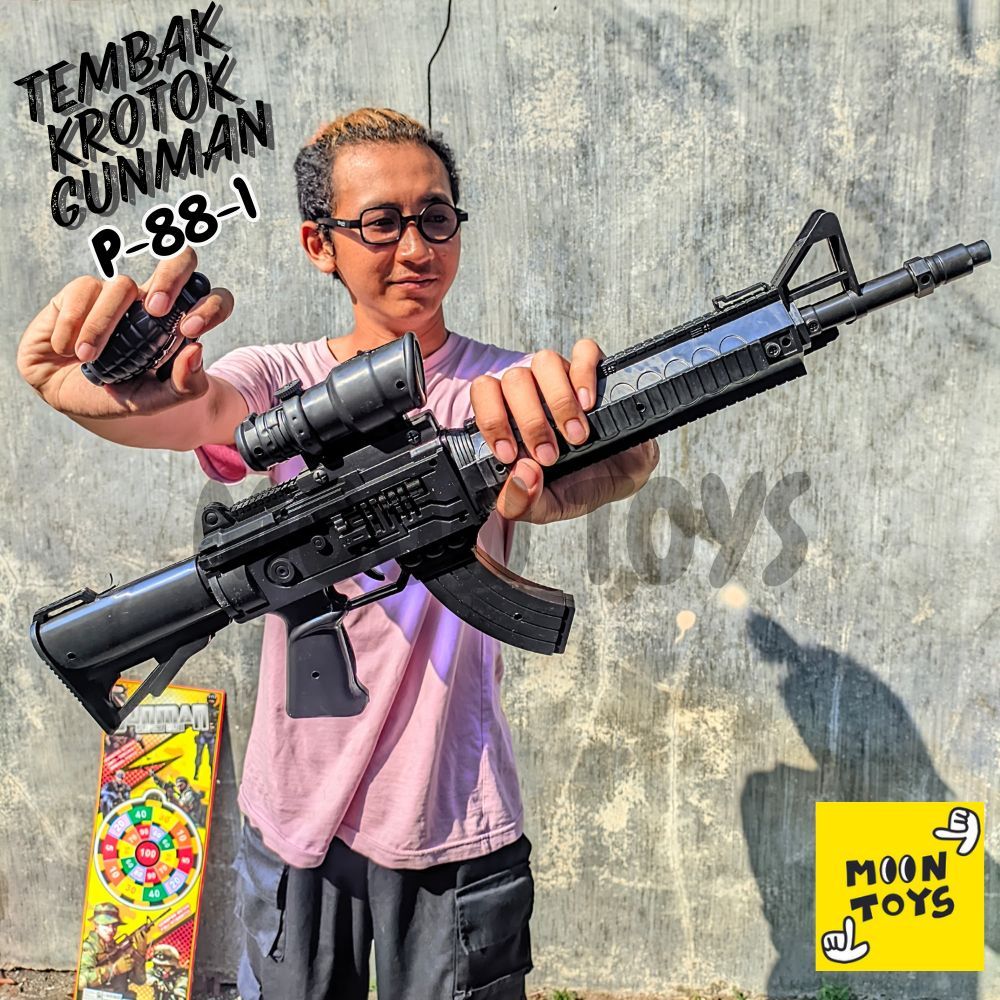 Jual MAINAN ANAK TEMBAK KROTOK GUNMAN P-88-1 | Shopee Indonesia