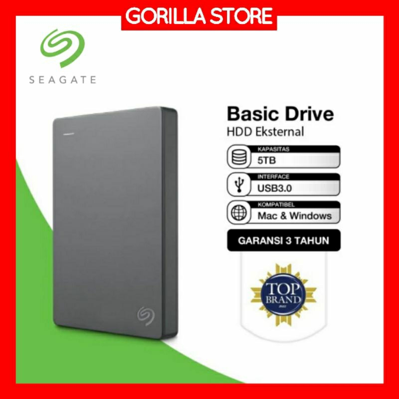 Jual Seagate Basic Portable HDD / Hardisk Eksternal 5TB USB3.0 | Shopee ...
