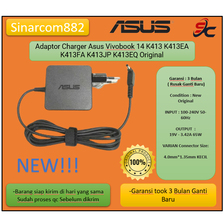 Jual Adaptor Charger Asus Vivobook 14 K413 K413EA K413FA K413JP K413EQ ...