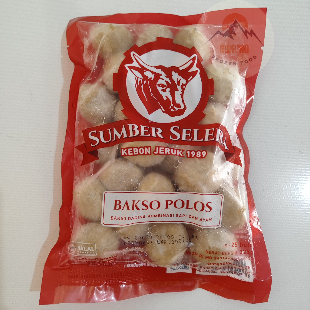 Jual Sumber Selera Bakso Sapi Polos 325gr isi 25 | Shopee Indonesia
