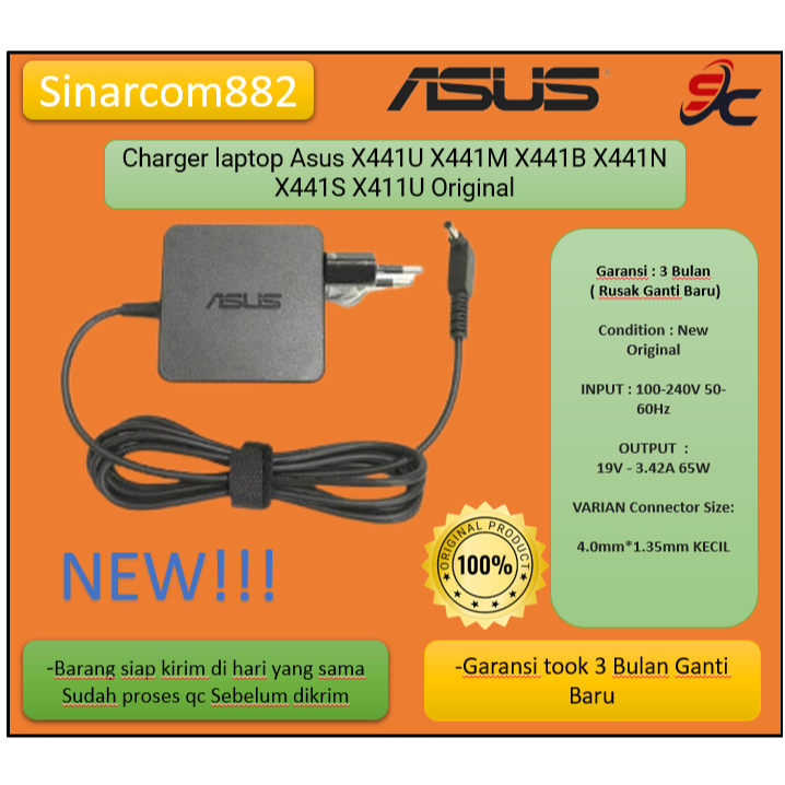 Jual Charger laptop Asus X441U X441M X441B X441N X441S X411U Original ...