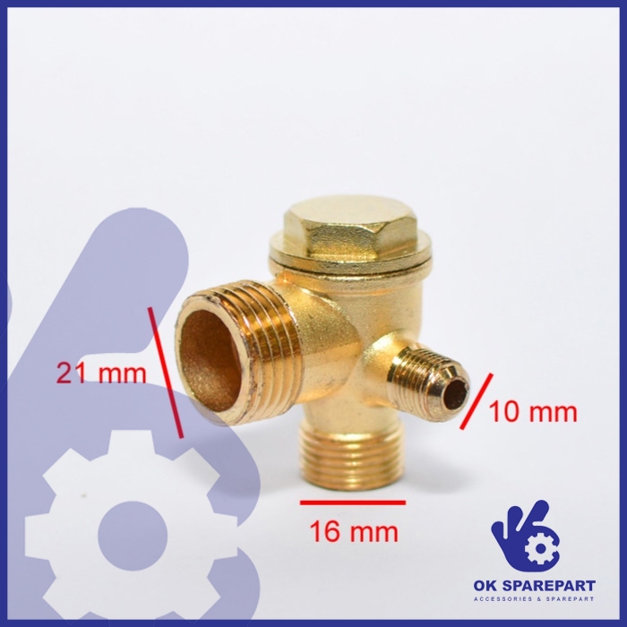 Jual Check Valve Kompresor Angin Portable Katup Satu Arah 21x16x10mm ...