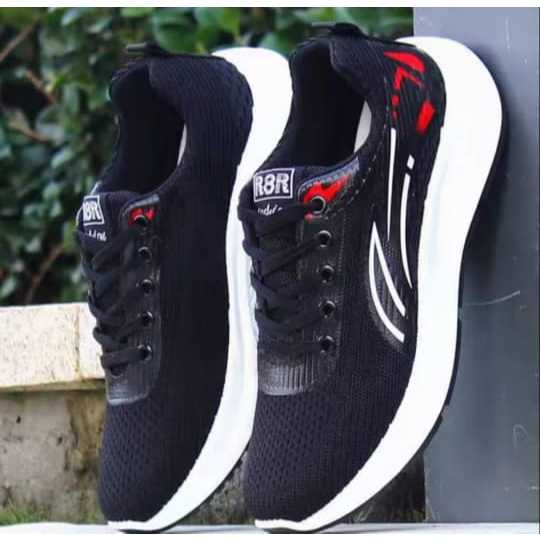 Jual Sepatu Pria Sneakers Hitam Olahraga Sepatu Running Fashion Outsole Pvc Anti Slip AL307 ...