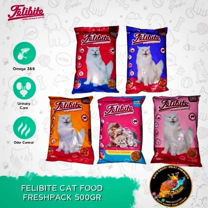 Jual Pakan kucing Felibite 500 gram kemasan Baru Dry Food Makanan ...