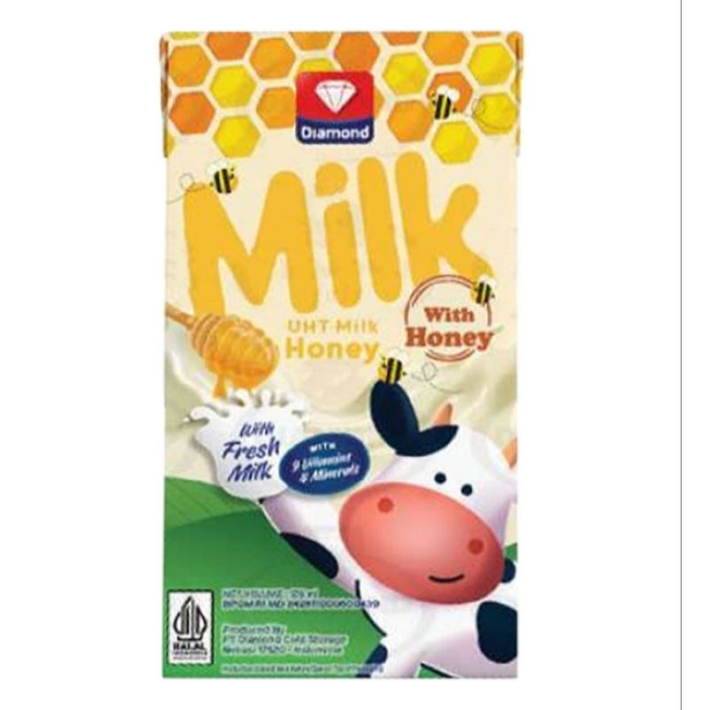 Jual Diamond milk susu uht cair rasa madu 125 ml | Shopee Indonesia