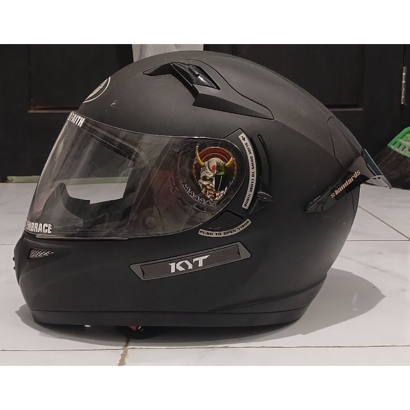 Jual HELM KYT K2-Rider + Spoiler Black Matt Double Visor ( second like ...